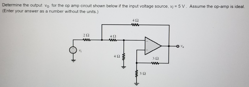 Solved Determine the output vo for the op amp circuit shown | Chegg.com