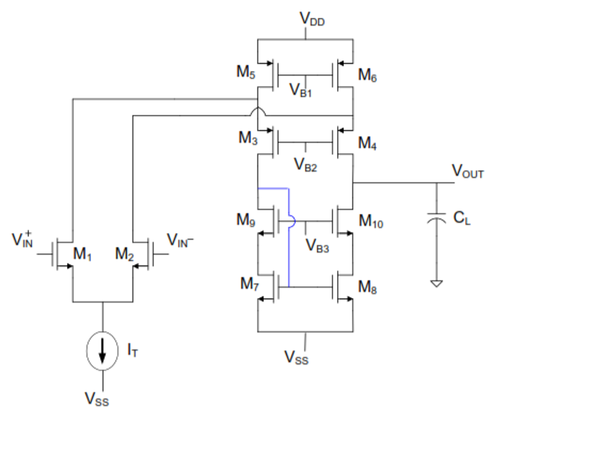 A folded-cascode opamp with n-channel input is shown | Chegg.com
