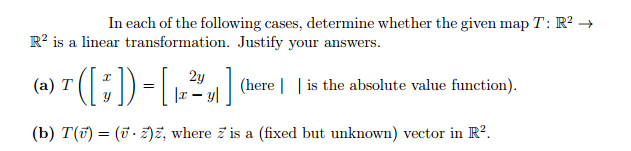 Solved In each of the following cases, determine whether the | Chegg.com