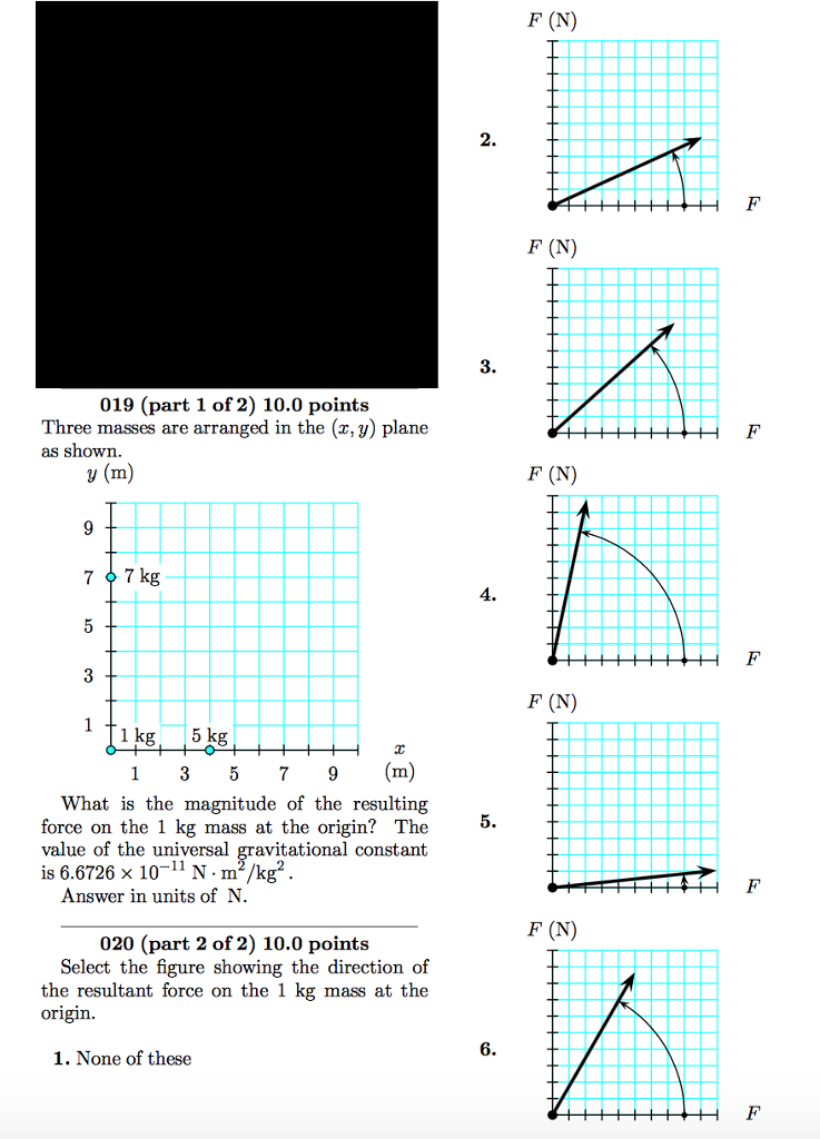Solved F (N) F (N) 019 (part 1 of 2) 10.0 point:s Three | Chegg.com