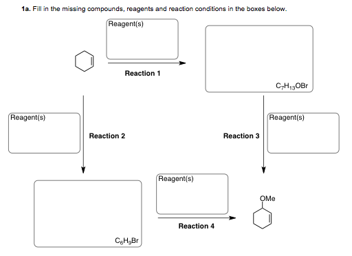 Solved Fill in the missing compounds, reagents and reactor | Chegg.com