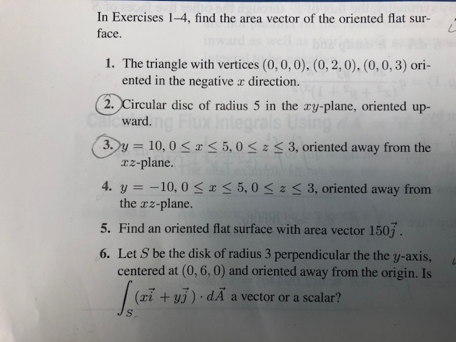 Solved In Exercises 1-4, find the area vector of the | Chegg.com