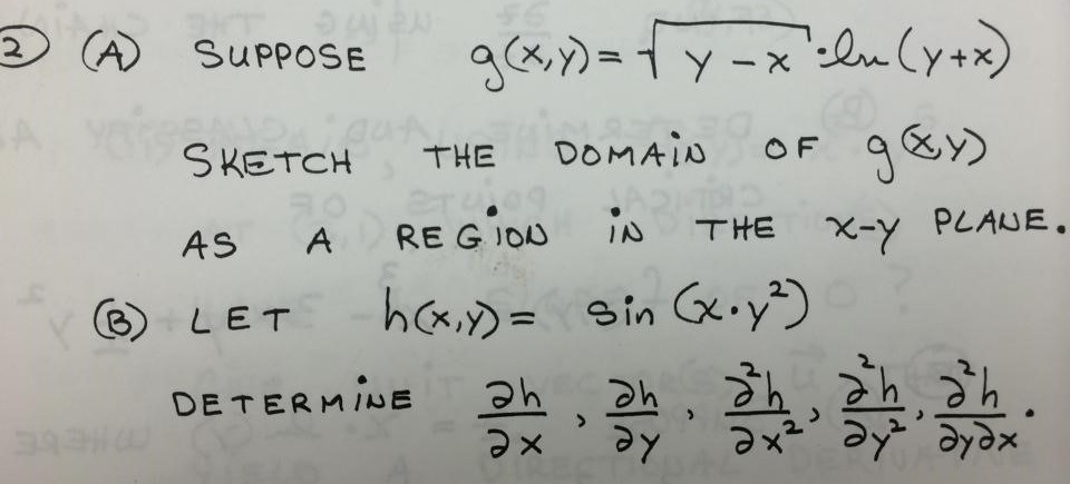 Solved Suppose g(x,y) = y-x ln(y+x) sketch the domain of | Chegg.com