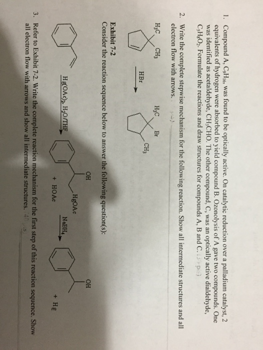 Solved I. Compound A, C9H16, was found to be optically | Chegg.com