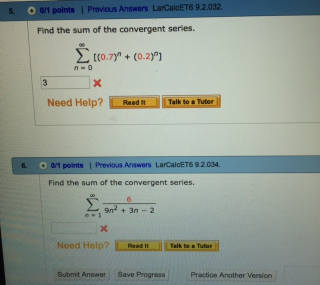 Solved Find the sum of the convergent series. sigma_n = | Chegg.com