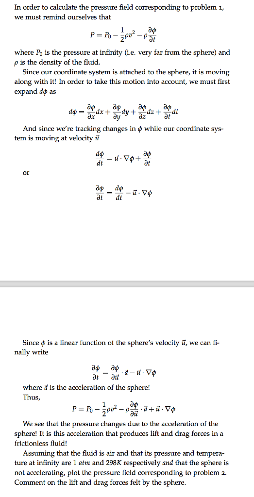 In order to calculate the pressure field | Chegg.com