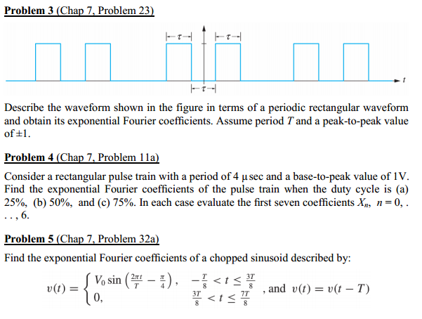 Solved Problem 3 (Chap 7, Problem 23) Describe the waveform | Chegg.com