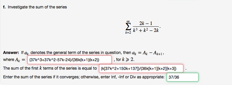Solved Investigate the sum of the series. | Chegg.com