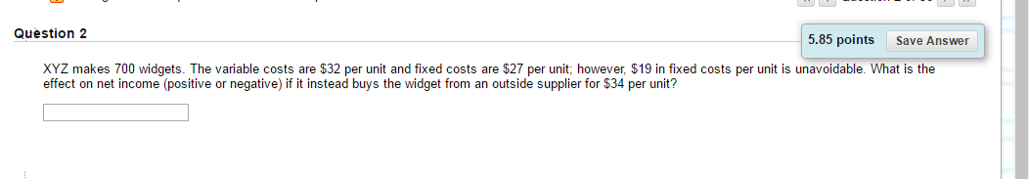 Solved XYZ makes 700 widgets. The variable costs are $32 per | Chegg.com