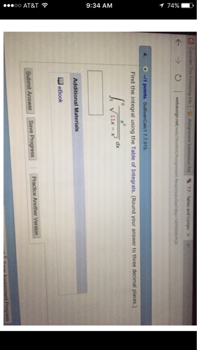 Solved Find the integral using the Table of Integrals. () | Chegg.com
