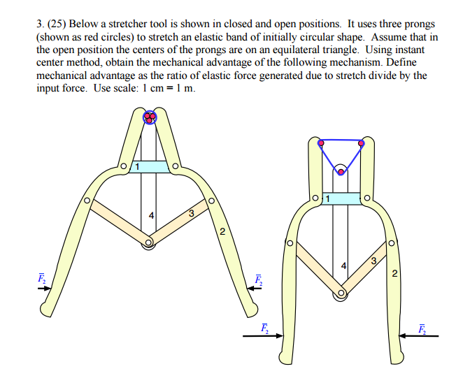 Below a stretcher tool is shown in closed and open | Chegg.com