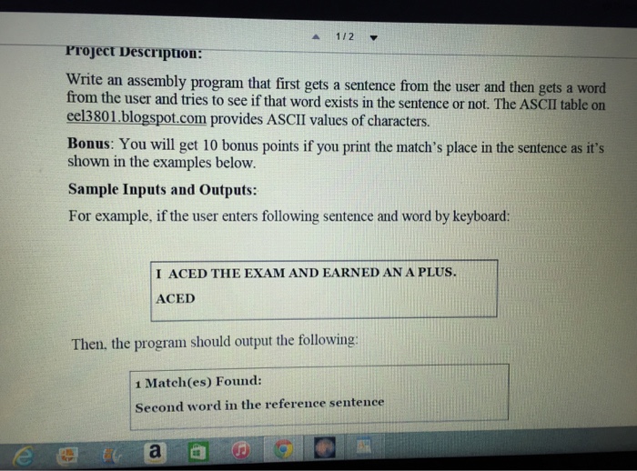 Solved Write an assembly program that first gets a sentence | Chegg.com
