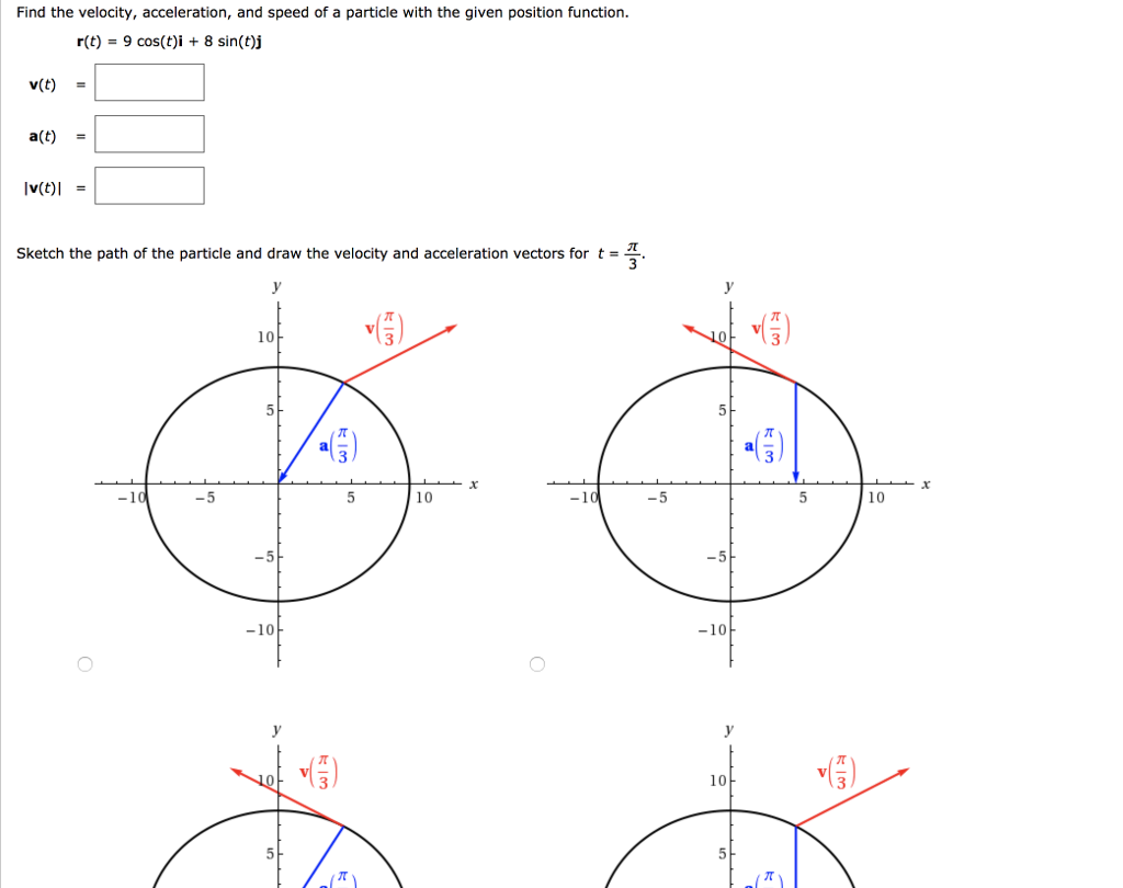 Solved Find The Velocity Acceleration And Speed Of A