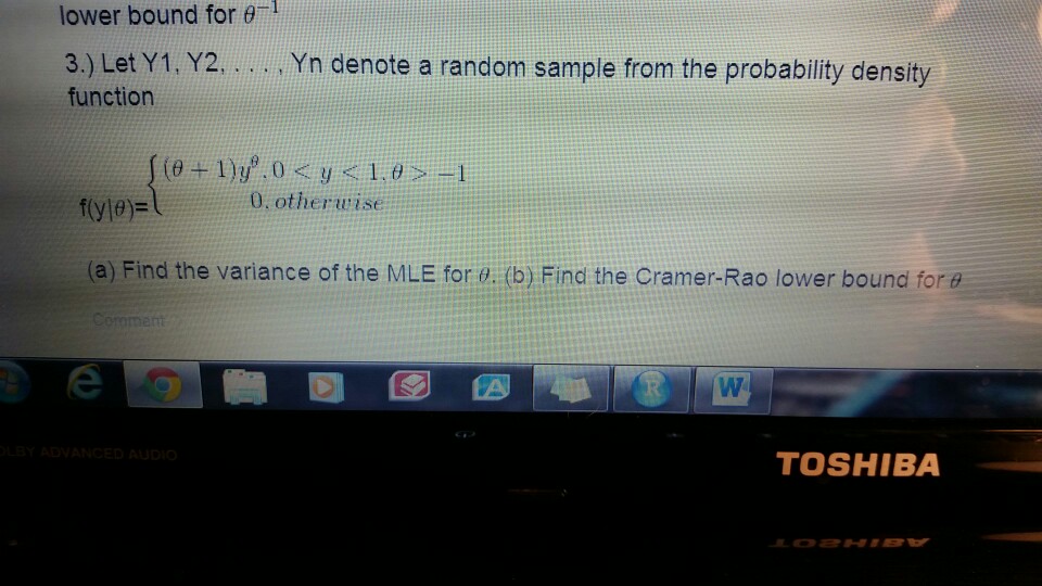 Solved Let Y1, Y2, ..., Yn denote a random sample from the | Chegg.com