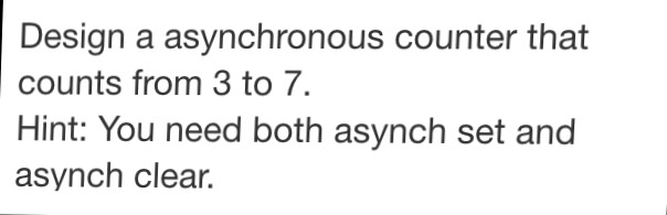 Solved Design A Asynchronous Counter That Counts From 3 To 5757