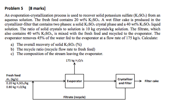 An evaporation-crystallization process is used to | Chegg.com