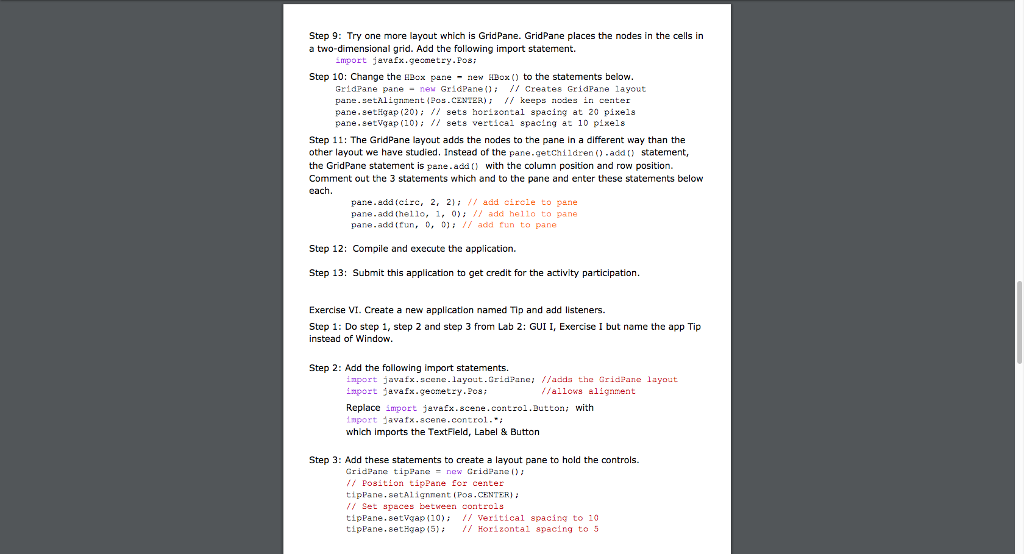 Solved avaFX Tutorial Screen Design and Events Activity | Chegg.com