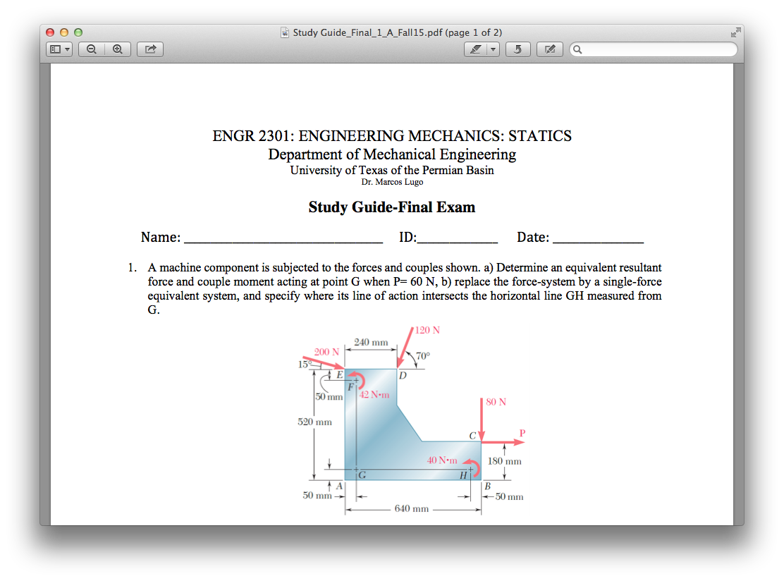 Solved A machine component is subjected to the forces and | Chegg.com