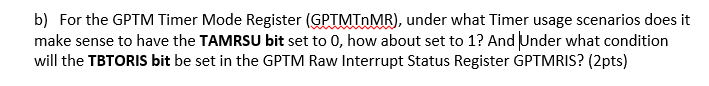 Solved For the GPTM Timer Mode Register (GPTMTnMR), under | Chegg.com