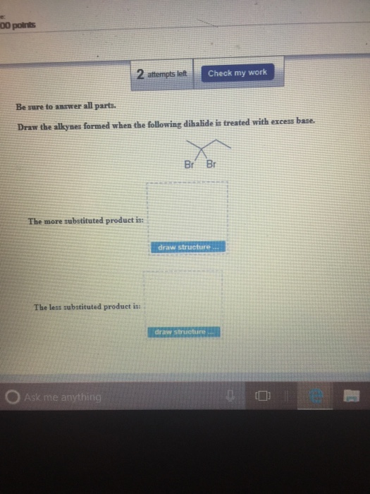 Solved Draw the alkynes formed when the following dihalide | Chegg.com