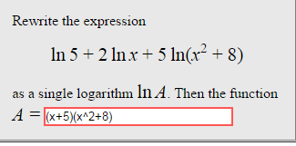 Solved Rewrite the expression as a single logarithm In A. | Chegg.com