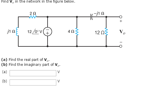 Solved Find Vo in the network in the figure below. 2 n 4 (2 | Chegg.com