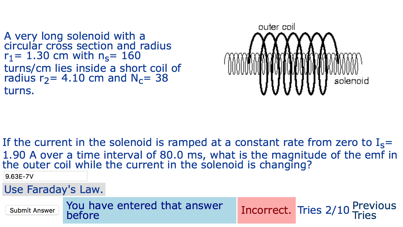 Solved A Very Long Solenoid With A Circular Cross Section