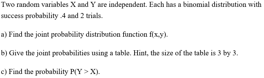 Solved Two random variables X and Y are independent. Each | Chegg.com