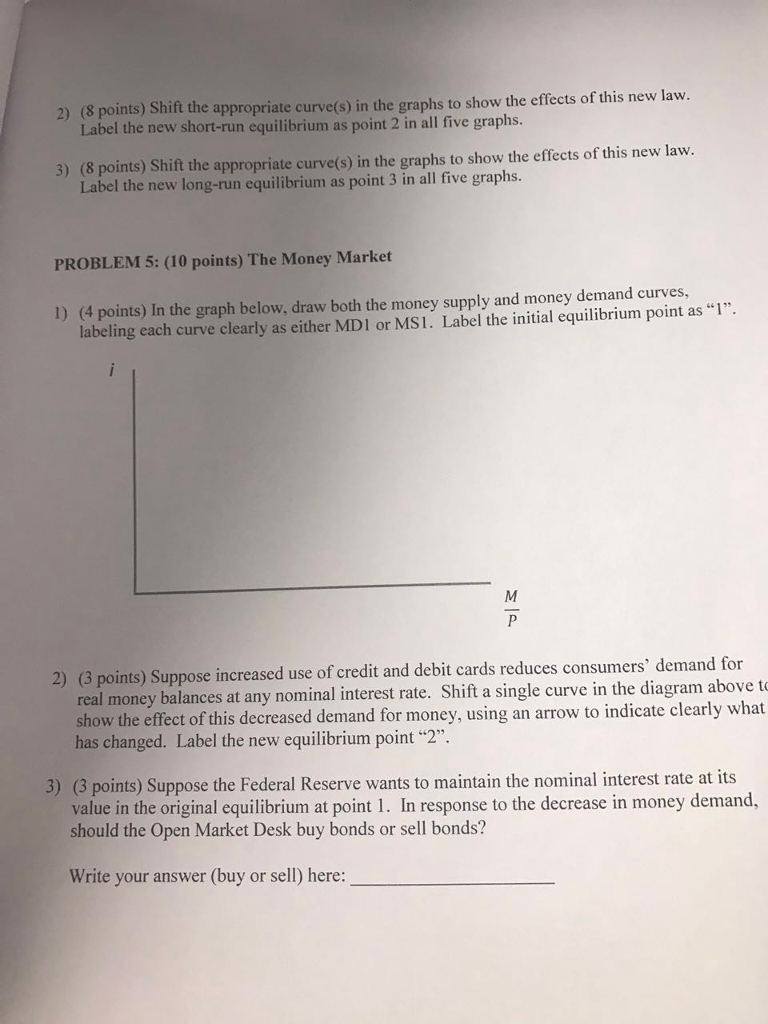 Solved Shift the appropriate curve(s) in graphs to show the | Chegg.com
