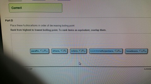 Solved Place these hydrocarbons in order of decreasing | Chegg.com
