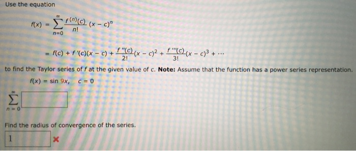 Solved Use the equation f(x) Sigma_n = 0^infinity | Chegg.com
