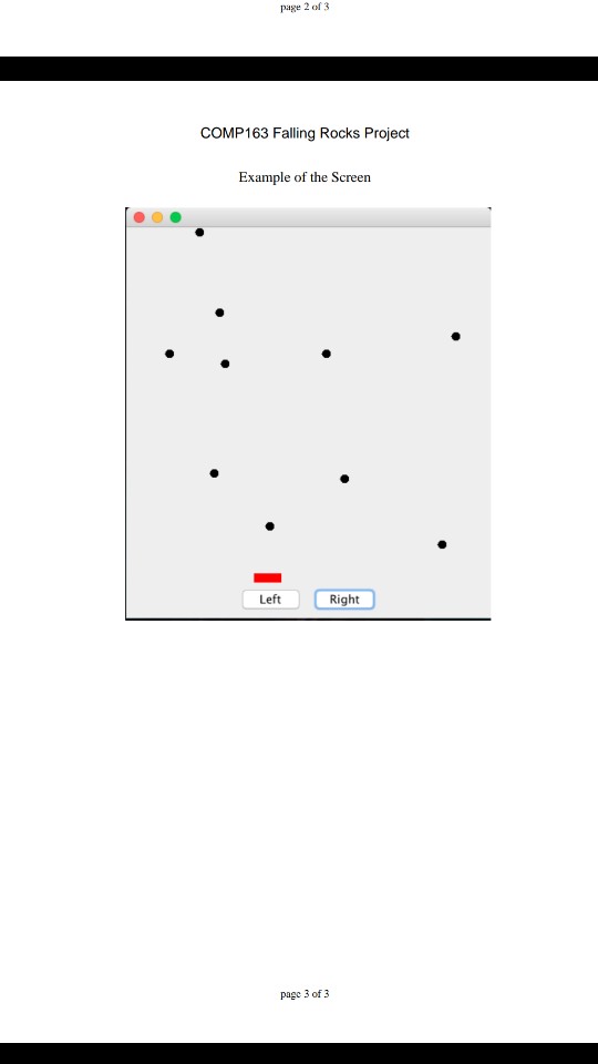 Solved COMP163 Falling Rocks Project This project should be | Chegg.com