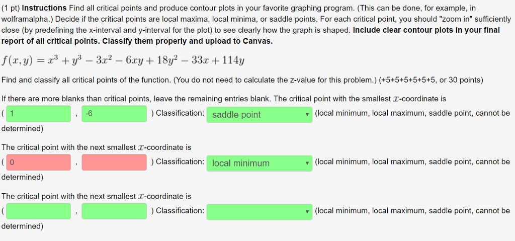 Solved Find all critical points and produce contour plots in | Chegg.com