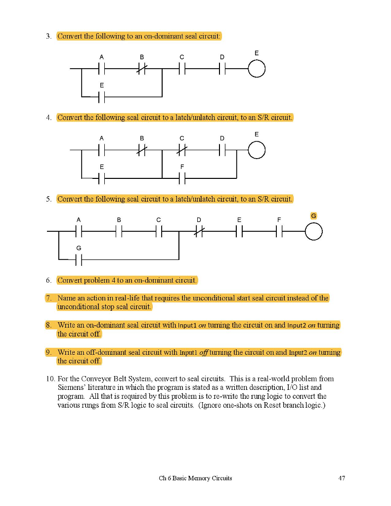 Solved Convert the following to an on-dominant seal circuit: | Chegg.com