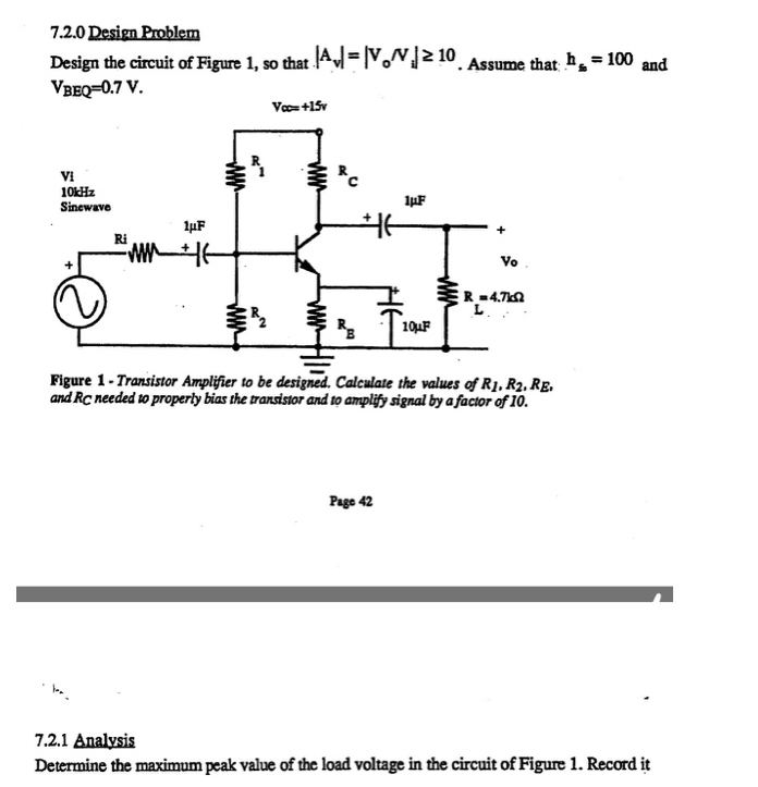 Solved Design Problem Design the circuit of Figure 1, so | Chegg.com