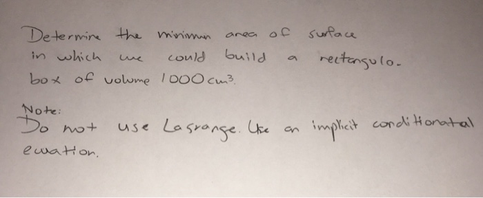 Solved Determine the minimum area of surface in which we | Chegg.com