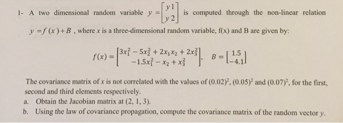 Solved A two dimensional random variable y =[y1/y2]is | Chegg.com