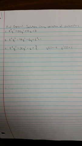 Solved Find general solution using variation of parameters | Chegg.com