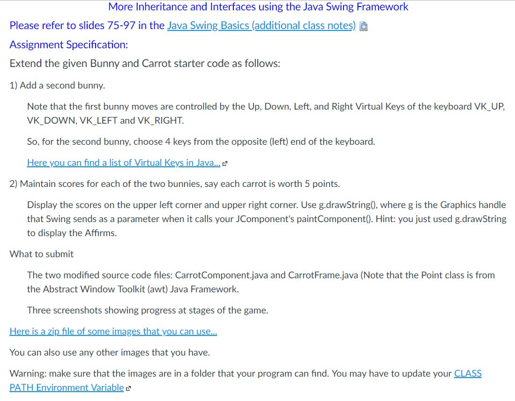 More Inheritance and Interfaces using the Java Swing | Chegg.com