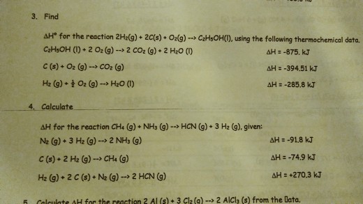 Solved 3. Find " for the reaction 2H2(g) + 2C(s) + Ofg)--> | Chegg.com