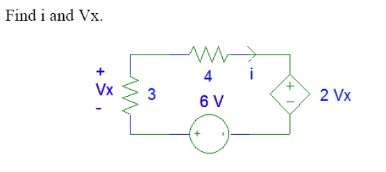 Solved Find i and Vx. | Chegg.com