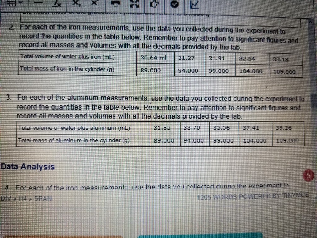 2. For each of the iron measurements, use the data | Chegg.com 2. For each of the iron measurements, use the data | Chegg.com