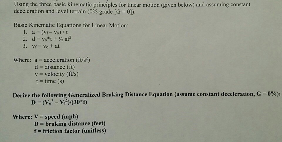 Solved Using the three basic kinematic principles for linear | Chegg.com
