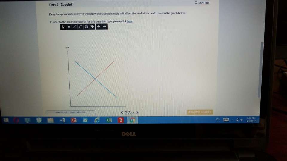 Solved Part1 (1 point) O See Hint Suppose the cost of | Chegg.com