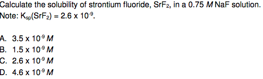 Solved Calculate the solubility of strontium fluoride, SrF2, | Chegg.com