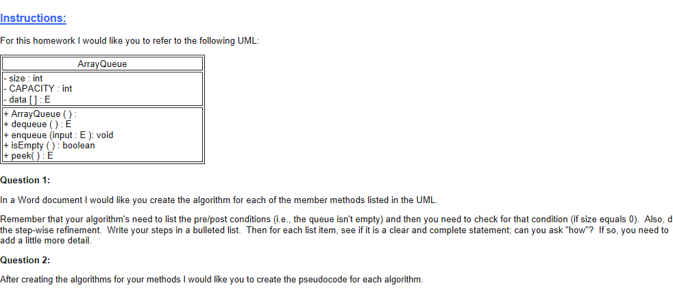 Solved Instructions For this homework I would like you to | Chegg.com
