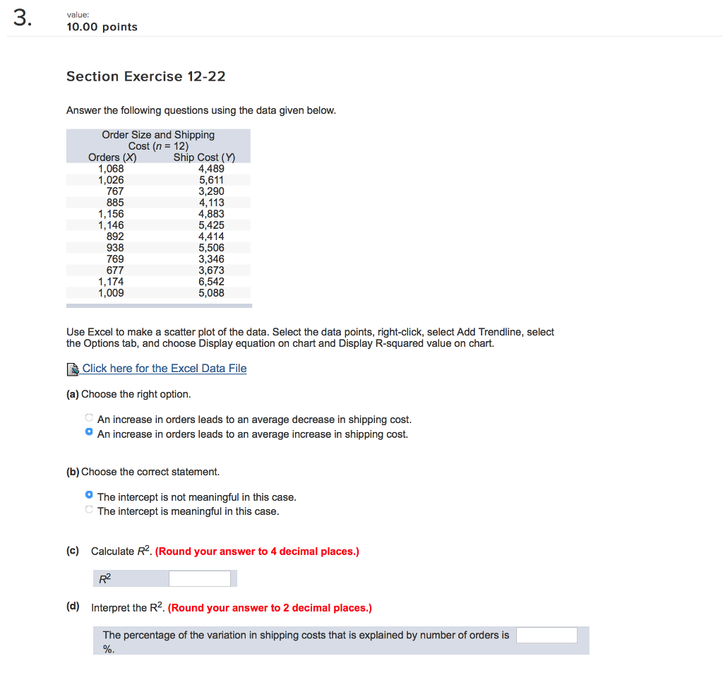 Solved value: 10.00 points Section Exercise 12-22 Answer the | Chegg.com