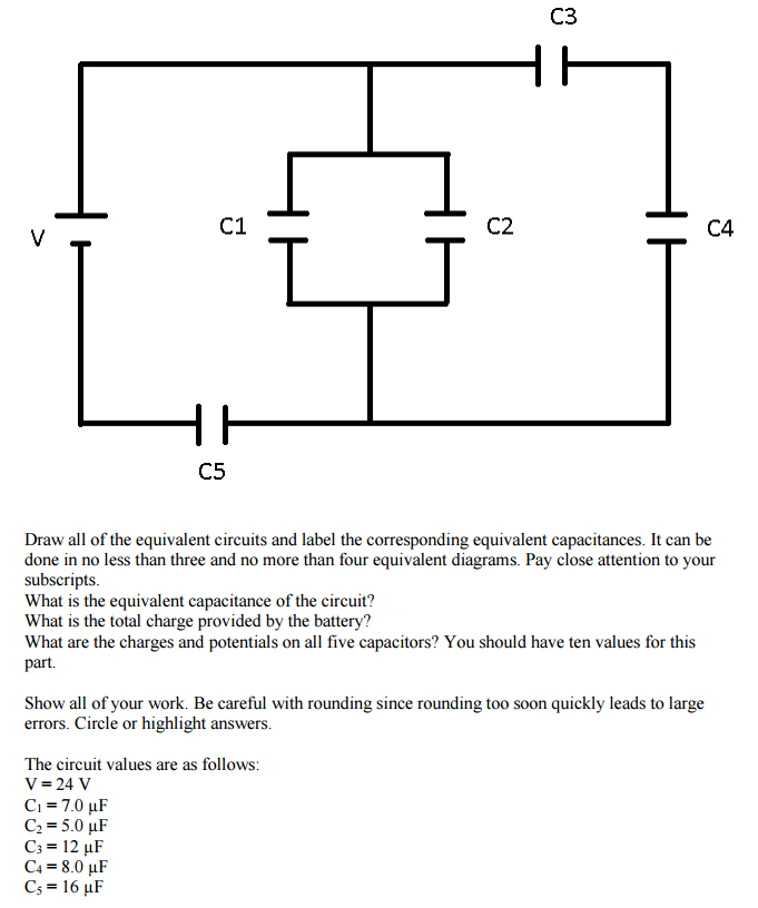 Solved Draw all of the equivalent circuits and label the | Chegg.com