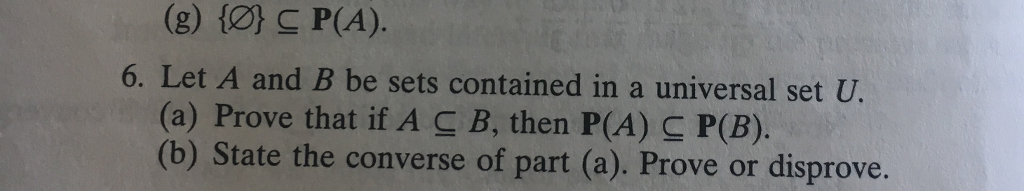 Solved Let A and B be sets contained in a universal set U. | Chegg.com