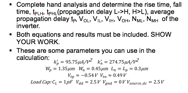 Solved Complete hand analysis and determine the rise time, | Chegg.com